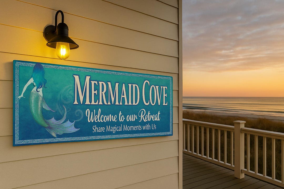 Personalized Mermaid Cove Sign: Beach House Decor, Coastal Wall Art - Etsy