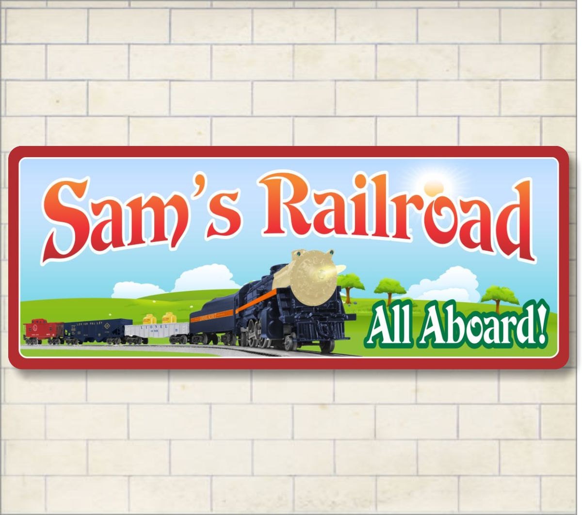Custom Lionel Railroad All Aboard Personalized Sign with | Etsy