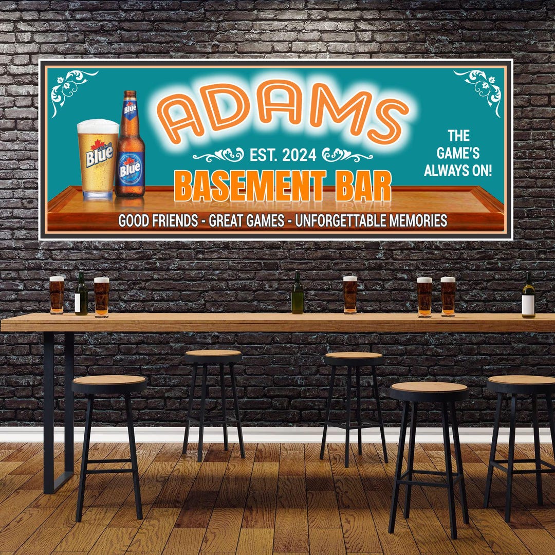 Man Cave Bar Sign – Personalized Home Bar Wall Art, Custom Bar Decor - Etsy
