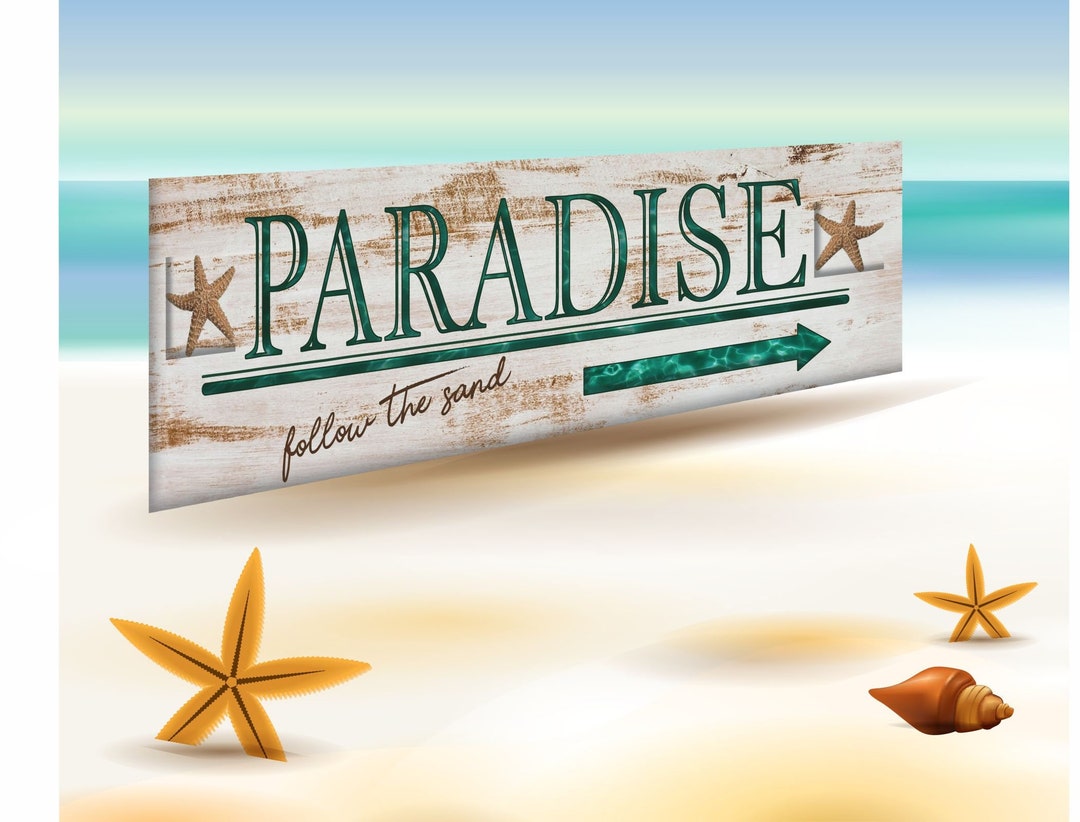 Paradise Beach Arrow Sign You Choose Left or Right Rustic Beach ...