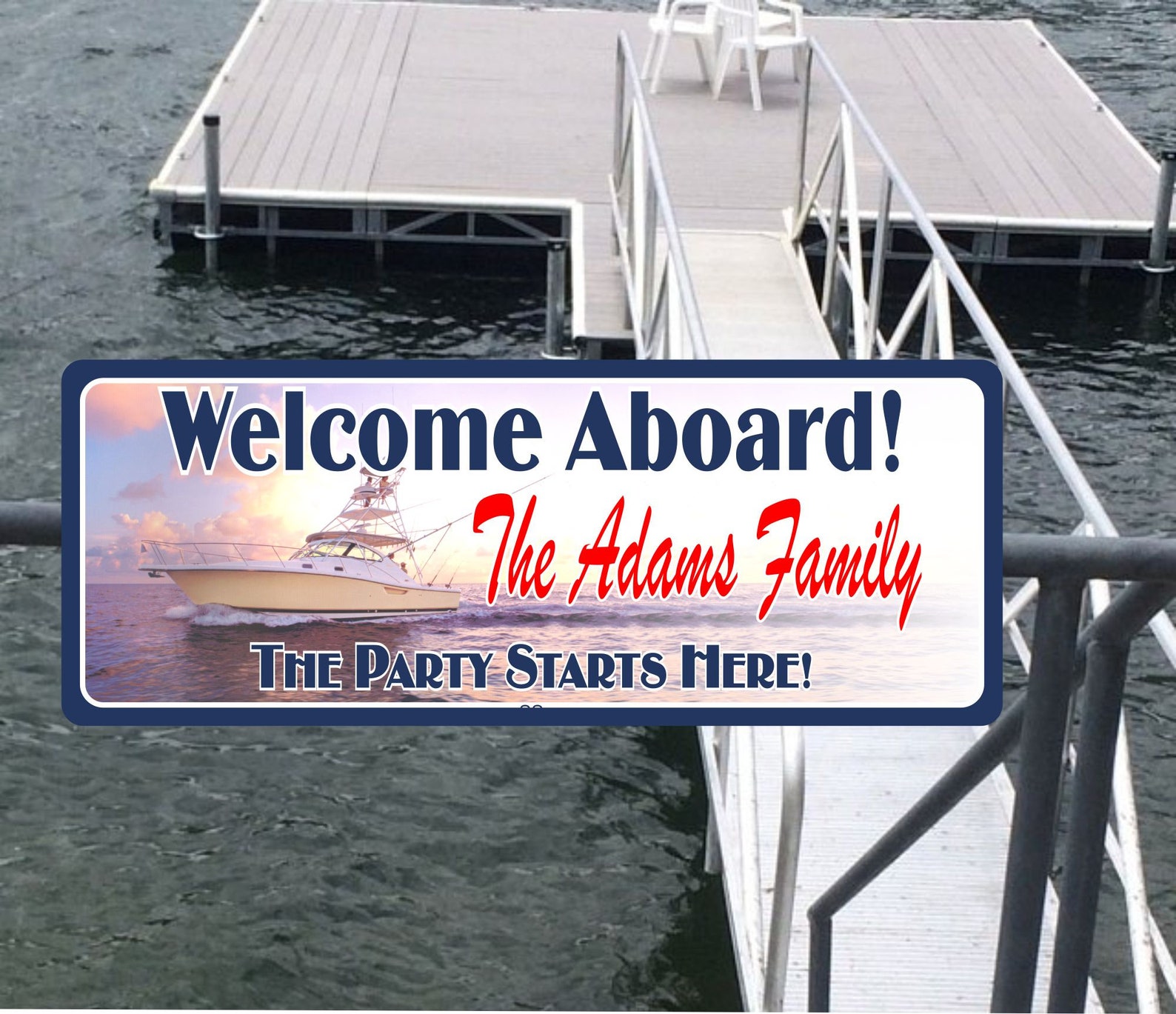 Welcome Aboard Personalized Sign for Yacht With Beautiful | Etsy