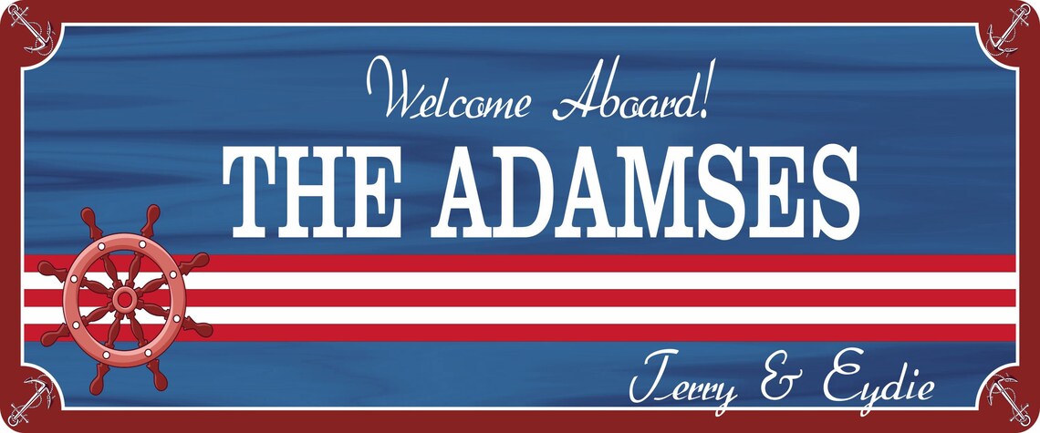 Boat Sign Custom Sign for Nautical Decor With Ships Wheel and - Etsy