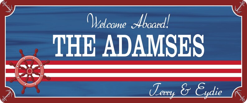 Boat Sign Custom Sign for Nautical Decor With Ships Wheel and - Etsy