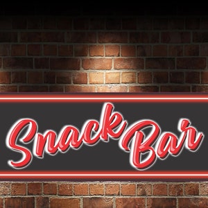 Personalized Retro Snack Bar Sign: Home Theater Decor - Etsy