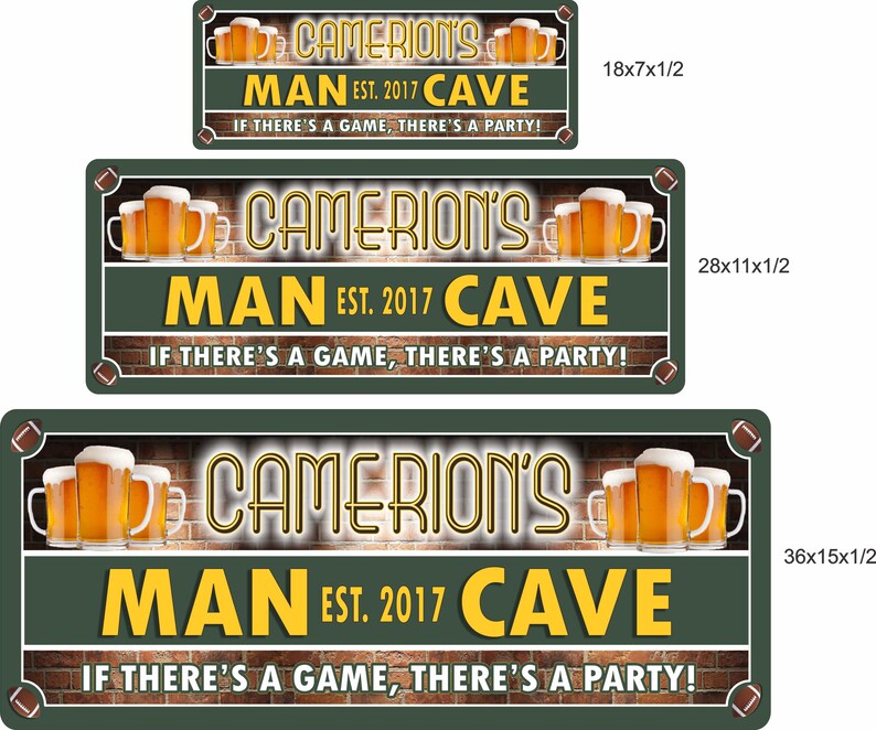 Man Cave Pub & Bar Signs Personalized Beer Mugs Game Party - Etsy