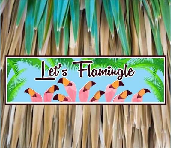 Let's Flamingle Flamingo Wall Art Sign With Funny Quote | Etsy