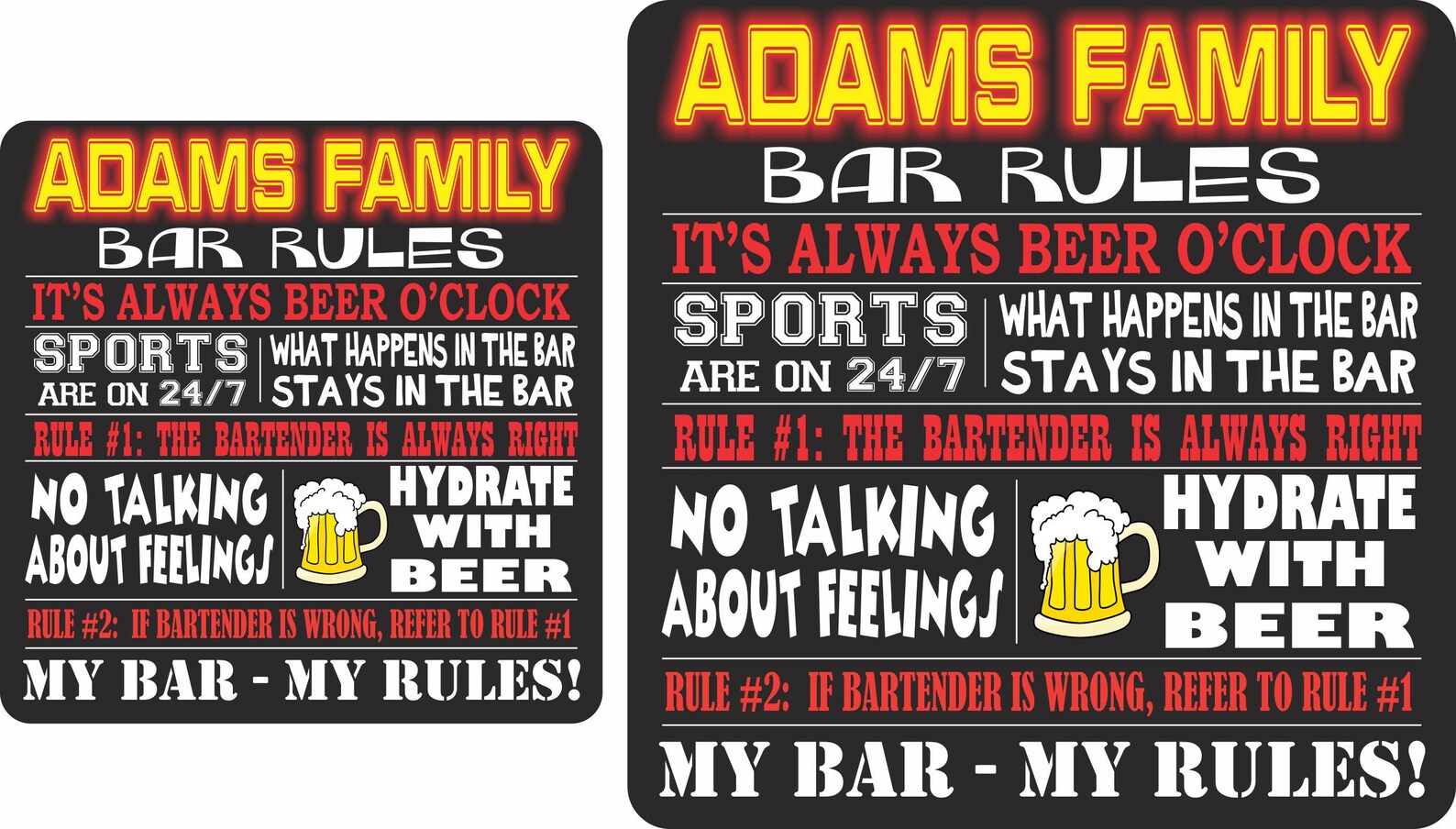 Custom Bar Rules Sign Bar Pub Shed Sign Man Cave Rules | Etsy