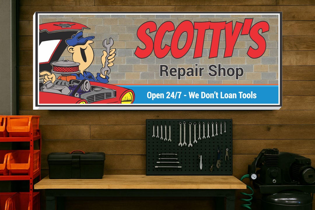 Personalized Garage Sign: Custom Auto Repair Shop Man Cave Decor - Etsy