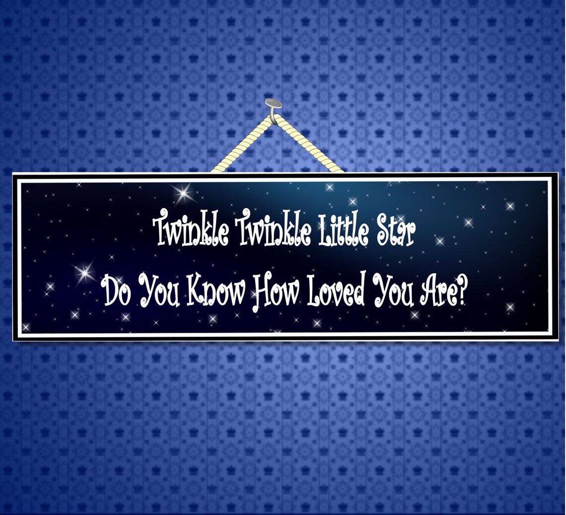 Twinkle Twinkle Little Star Wall Sign With Night Sky - Etsy