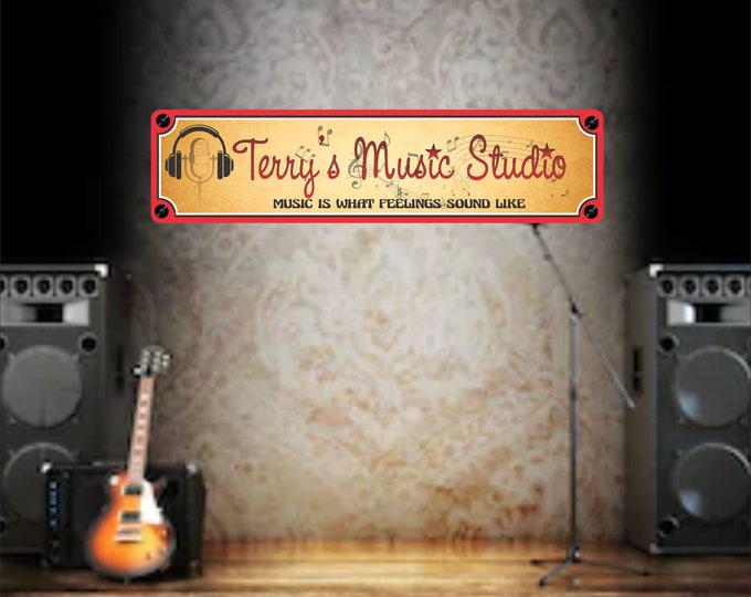 Custom Music Room Sign With Musical Notes Design Music Studio Sign for ...