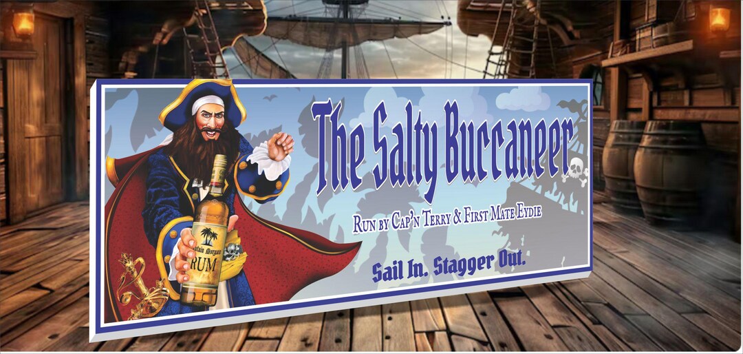 Personalized Pirate Bar Sign – Custom Captain Rum Tavern Decor With ...