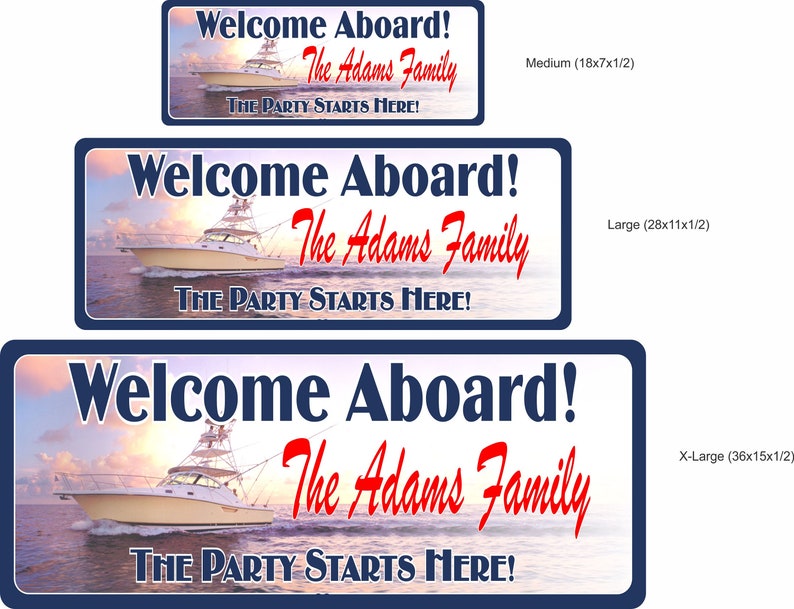 Welcome Aboard Personalized Sign for Yacht With Beautiful | Etsy