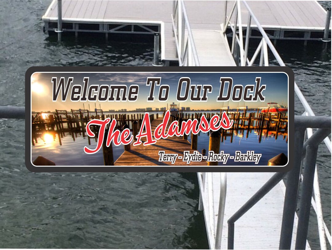 Personalized Boat Dock Welcome Sign With Photographic Boating - Etsy UK