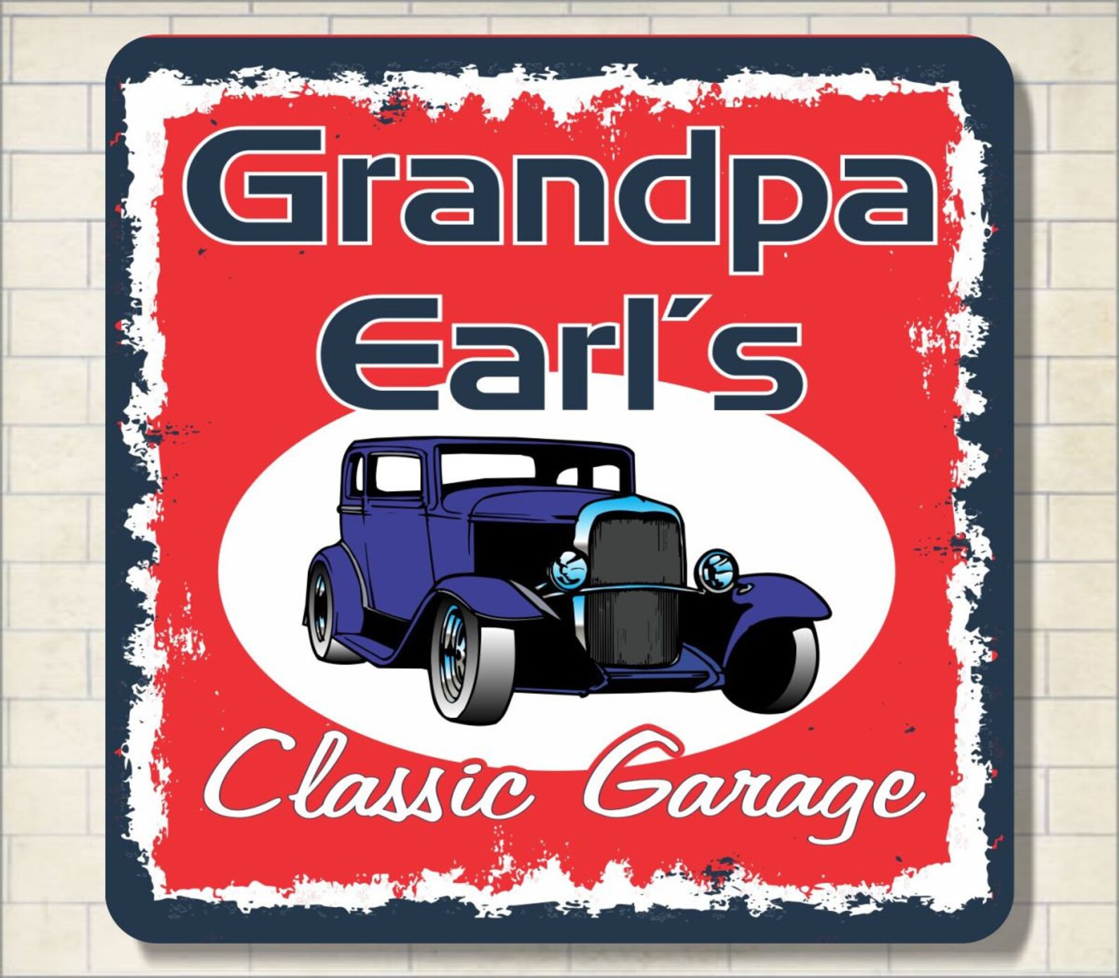 Custom Antique Car Sign Vintage Wall Decor Classic Hot Rod Man | Etsy