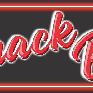 Custom Movie Room Snack Bar Sign 36x6 Aluminum Wall Decor With Soda Cup ...