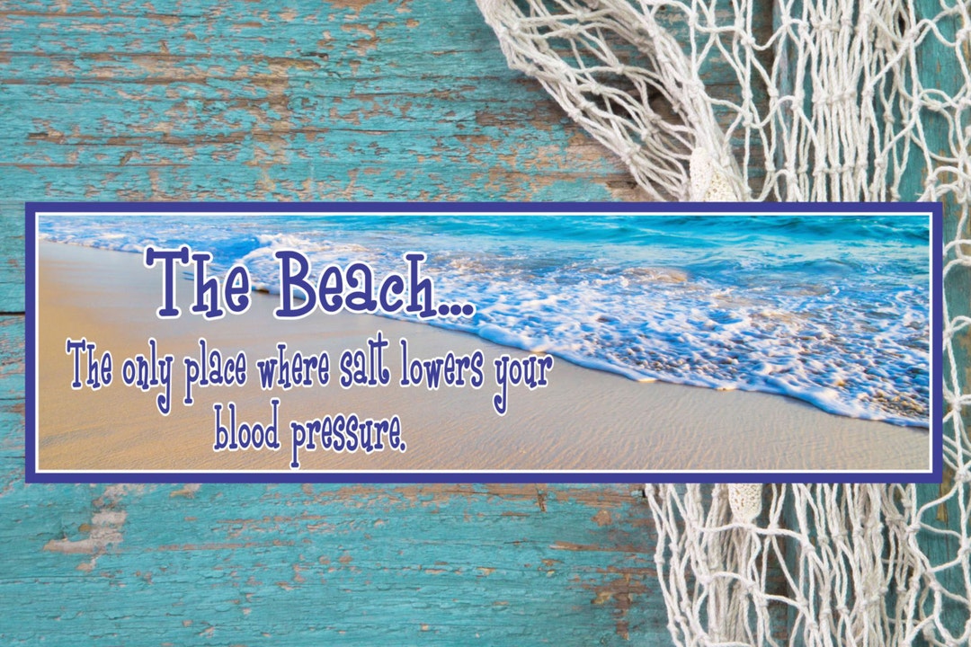 Inspirational Quote Beach Sign With Relaxing Ocean and Golden Sands ...