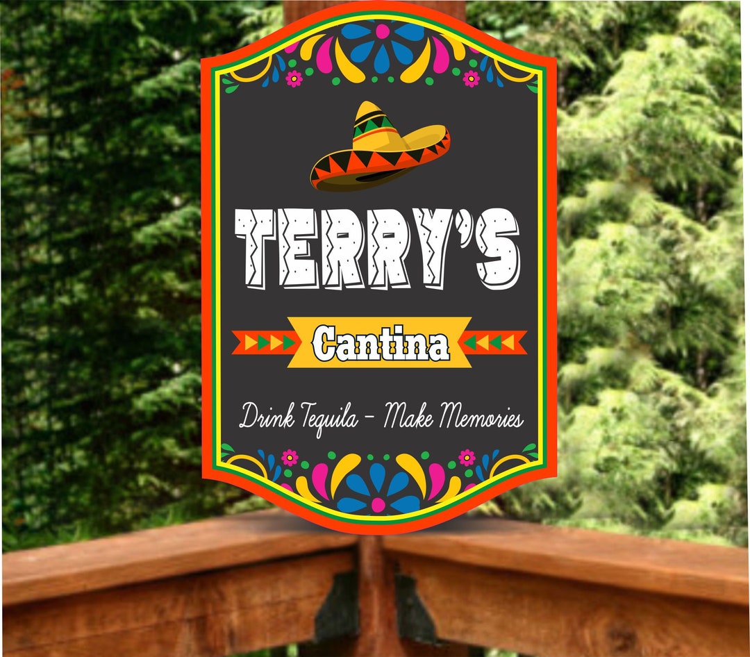 Custom Cantina Bar Sign | Tequila Bar Sign | Beach Welcome Sign ...