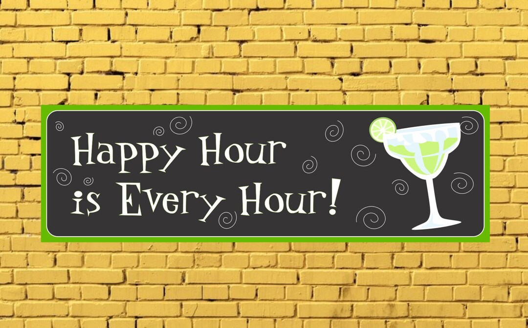 Happy Hour Margarita Bar Sign: Funny Novelty Bar Decor - Etsy