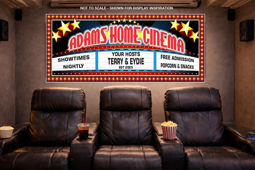 Personalized Home Cinema Sign: Custom Movie Theater Marquee Wall Art - Etsy