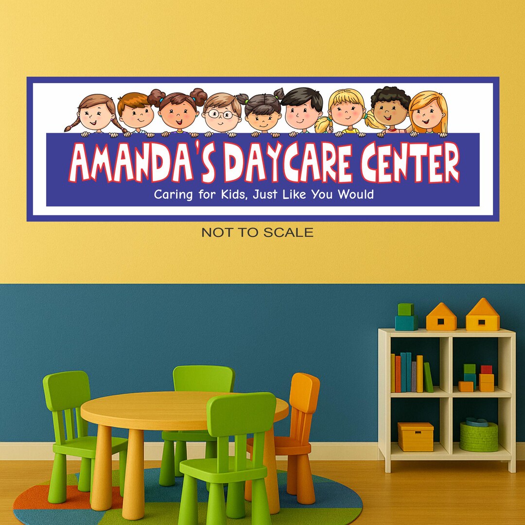 Personalized Daycare Sign: Custom Kids Illustration, Classroom Decor - Etsy