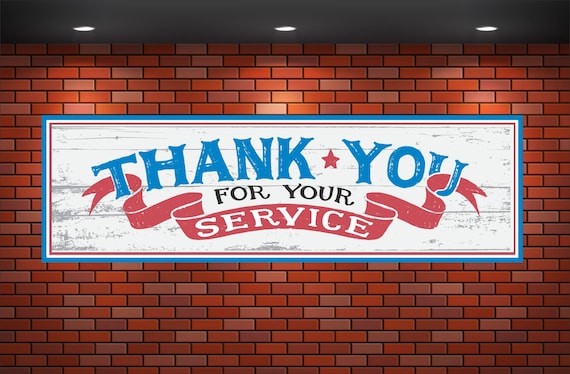 Patriotic Thank You for Your Service Sign Red White and Blue | Etsy