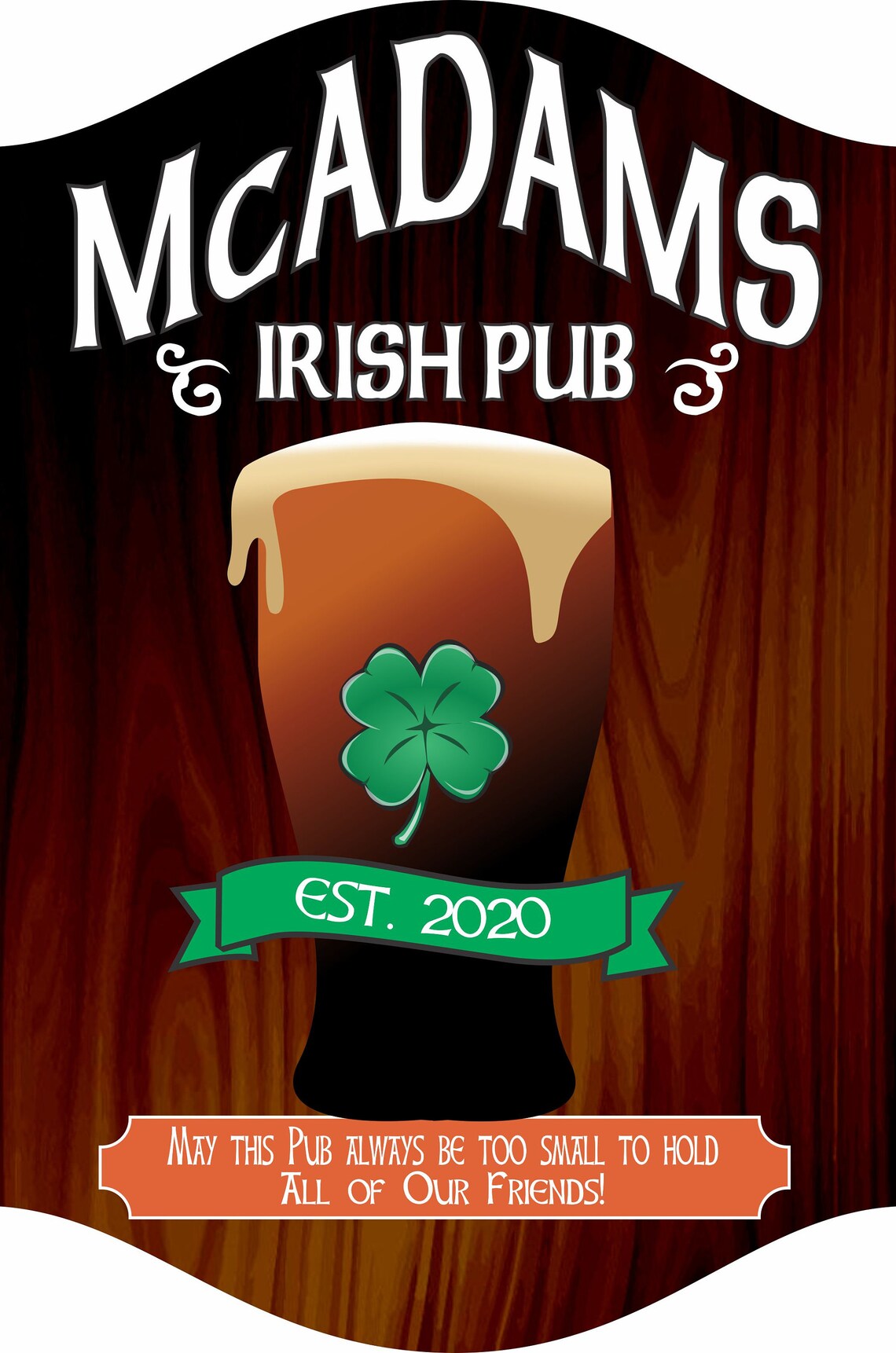 Irish Shamrock Bar Sign Personalized Beer Pub Irish Decor - Etsy