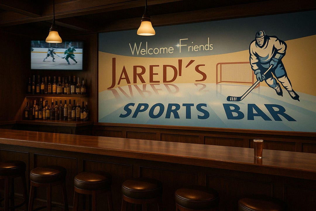Personalized Hockey Sports Bar Sign – Neon Style Game Room Wall Decor ...
