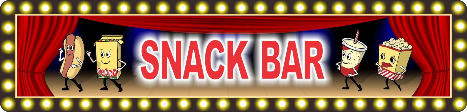 Personalized Snack Bar Sign: Retro Concession Stand Decor, Movie ...