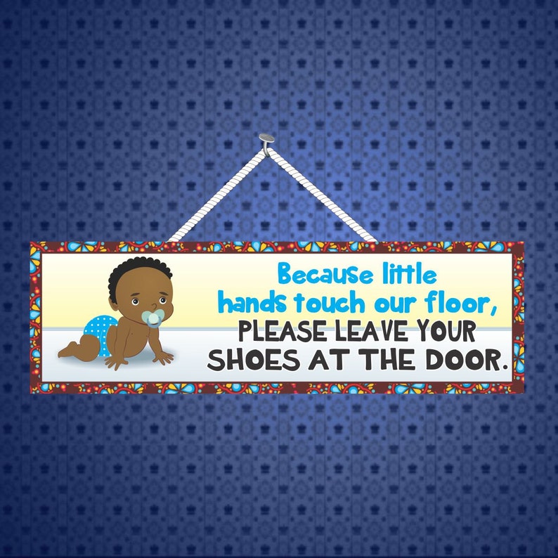 Cute Baby Remove Your Shoes Sign with Crawling | Etsy