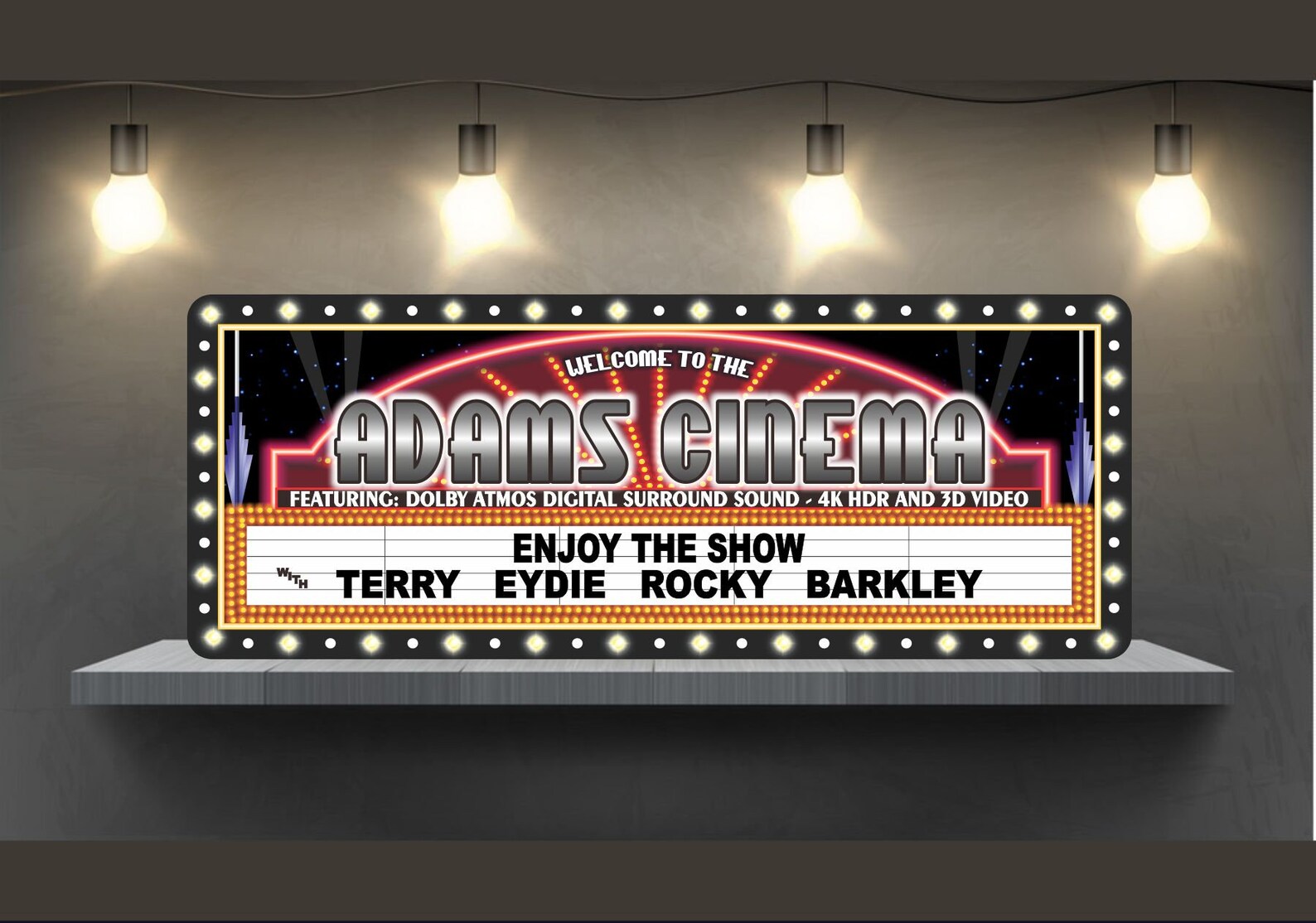 Custom Home Theater Sign Movie Theater Decor Personalized - Etsy