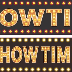Showtime Aluminum Sign With Popcorn, Drink, Clapboard & Film Graphic ...