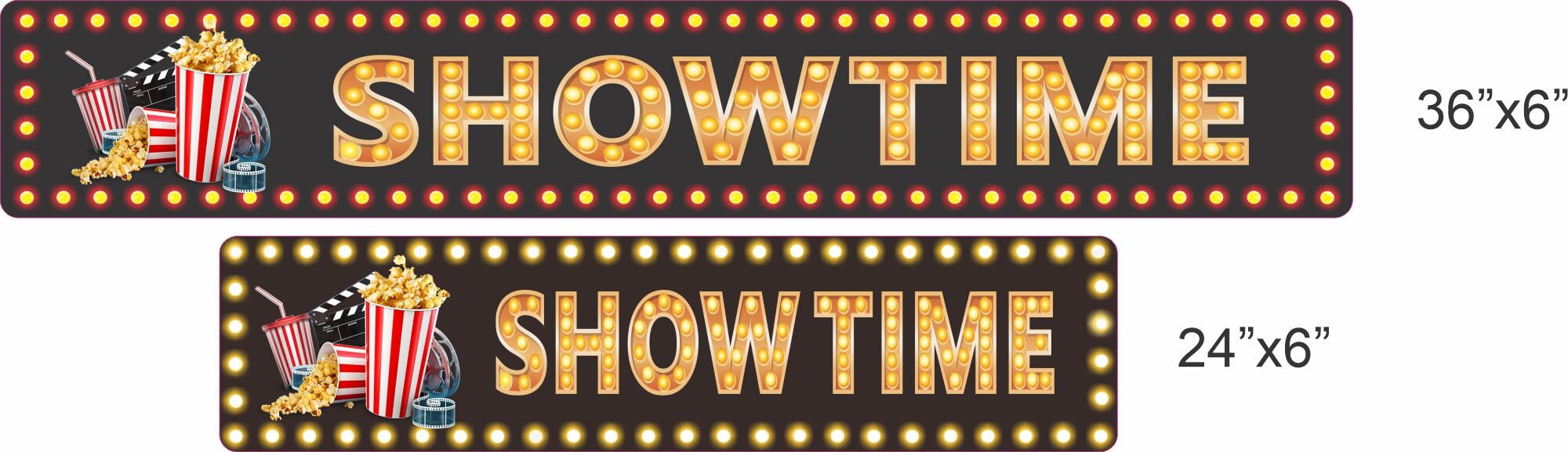 Showtime Aluminum Sign: Home Movie Theater Decor With Popcorn - Etsy