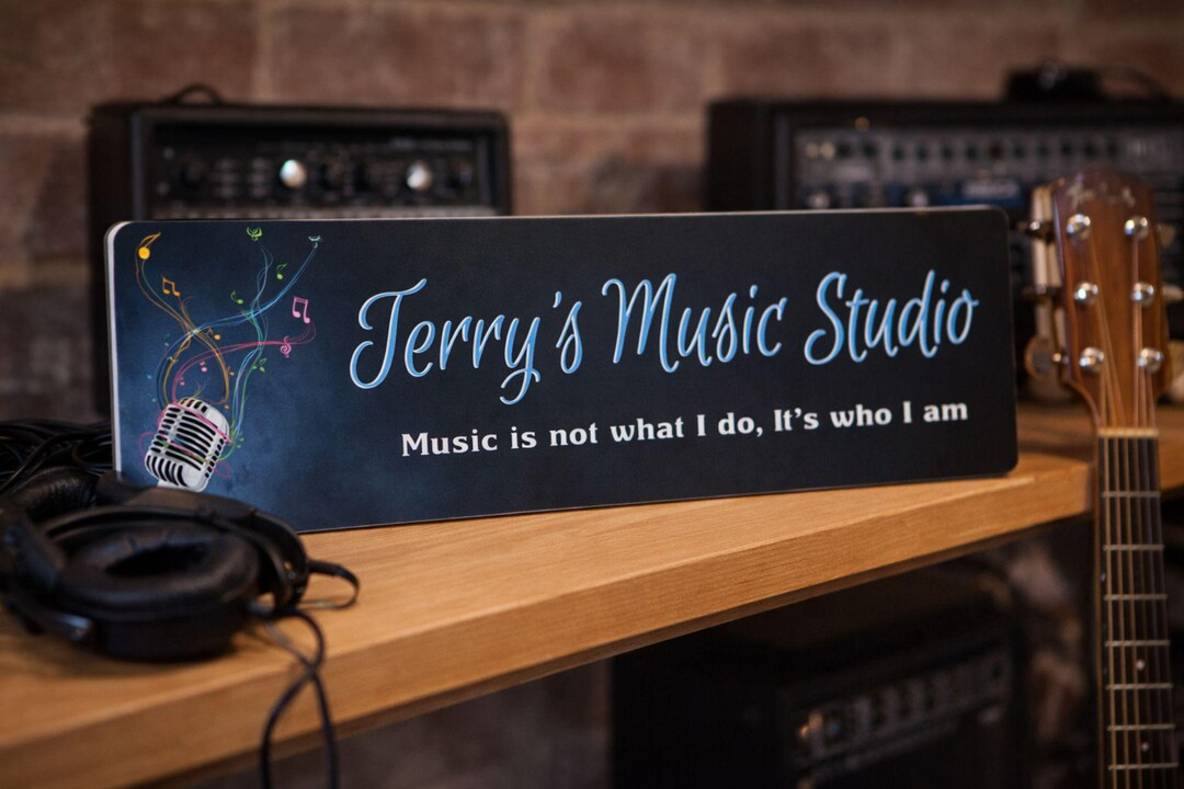 Personalized Music Studio Sign: Custom Vinyl Recording Room Decor - Etsy