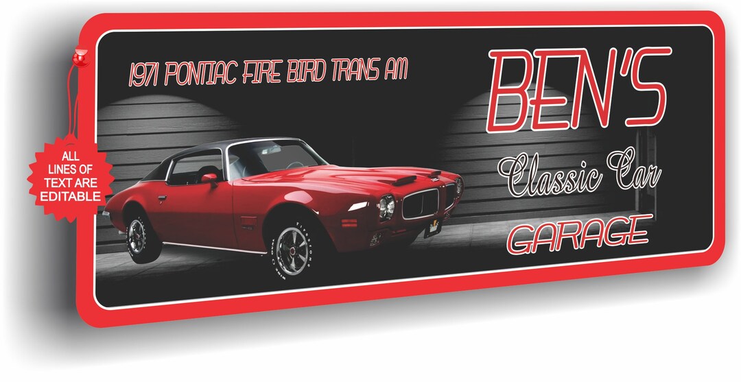 Personalized 1971 Pontiac Trans Am Sign Custom Vintage Car - Etsy