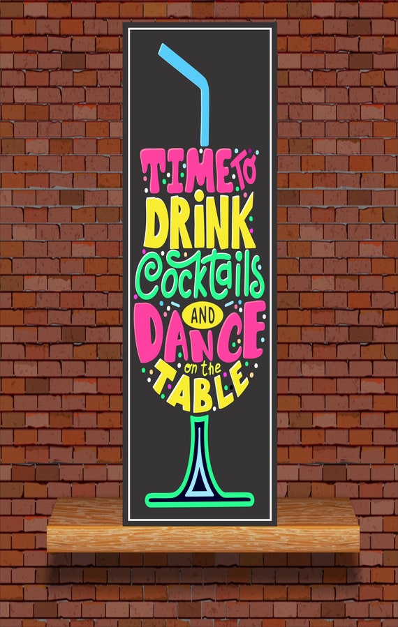 Letrero de Bar de Cócteles / Letrero de Bar de Inicio / - Etsy México