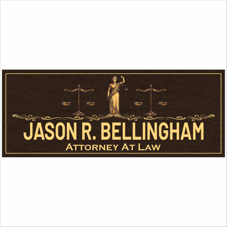 Personalized Attorney Sign: Custom Law Office Name Plaque - Etsy