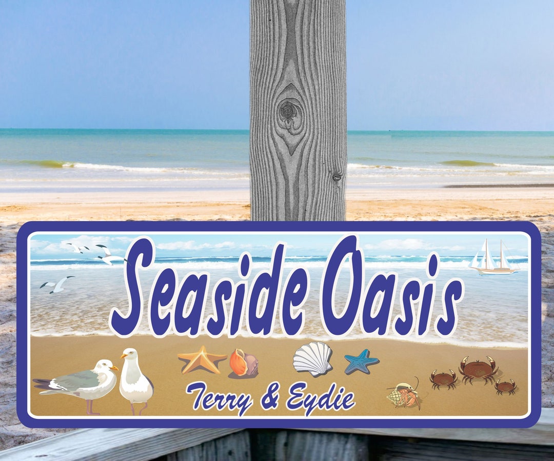Personalized Sign Seaside Beach Decor Home Custom Name Sign - Etsy