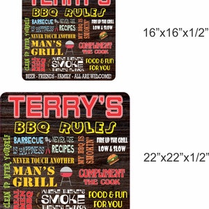 Personalized BBQ Rules Sign | BBQ Grill Sign | Outdoor Kitchen Décor ...