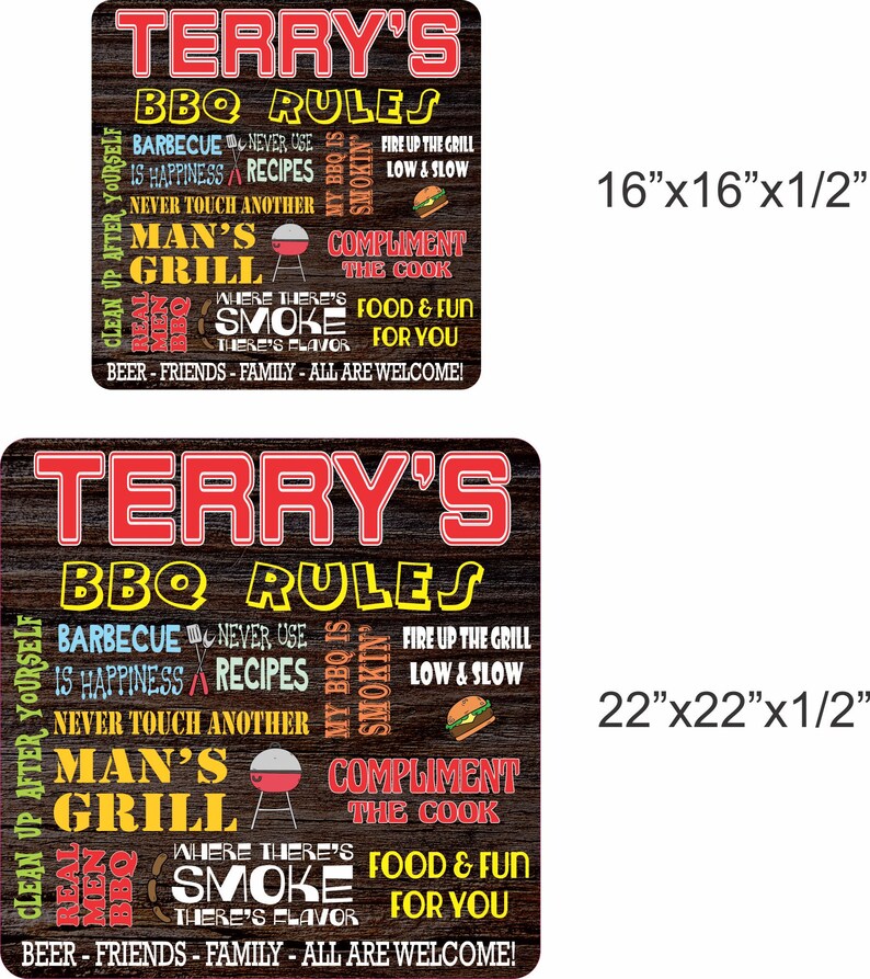 Personalized BBQ Rules Sign BBQ Grill Sign Outdoor Kitchen - Etsy