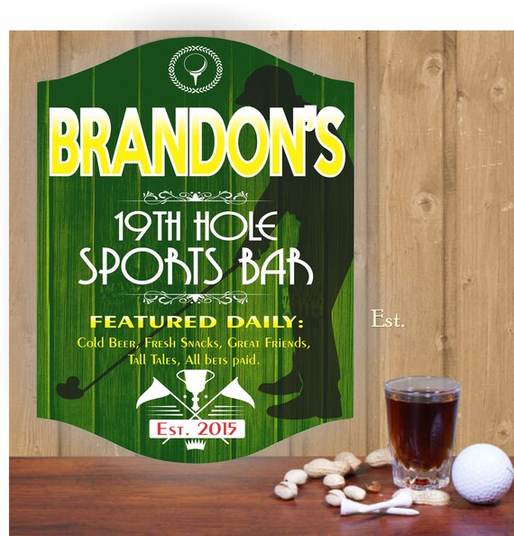 Golfer Bar Sign Custom Golf Sign Golfer Name Sign - Etsy