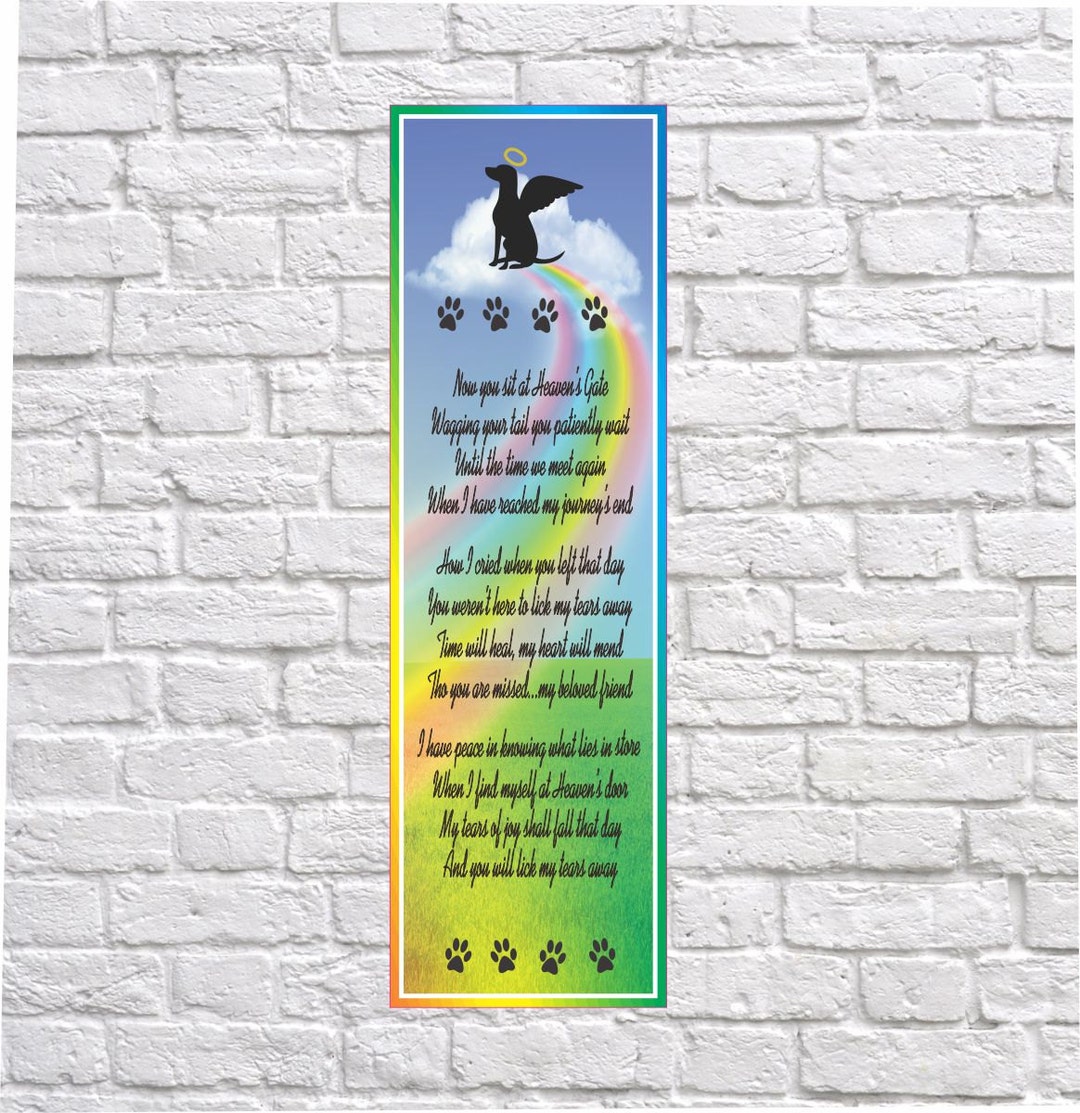 Pet Loss Poem Sign: Rainbow Bridge, Angel Dog/cat Memorial - Etsy