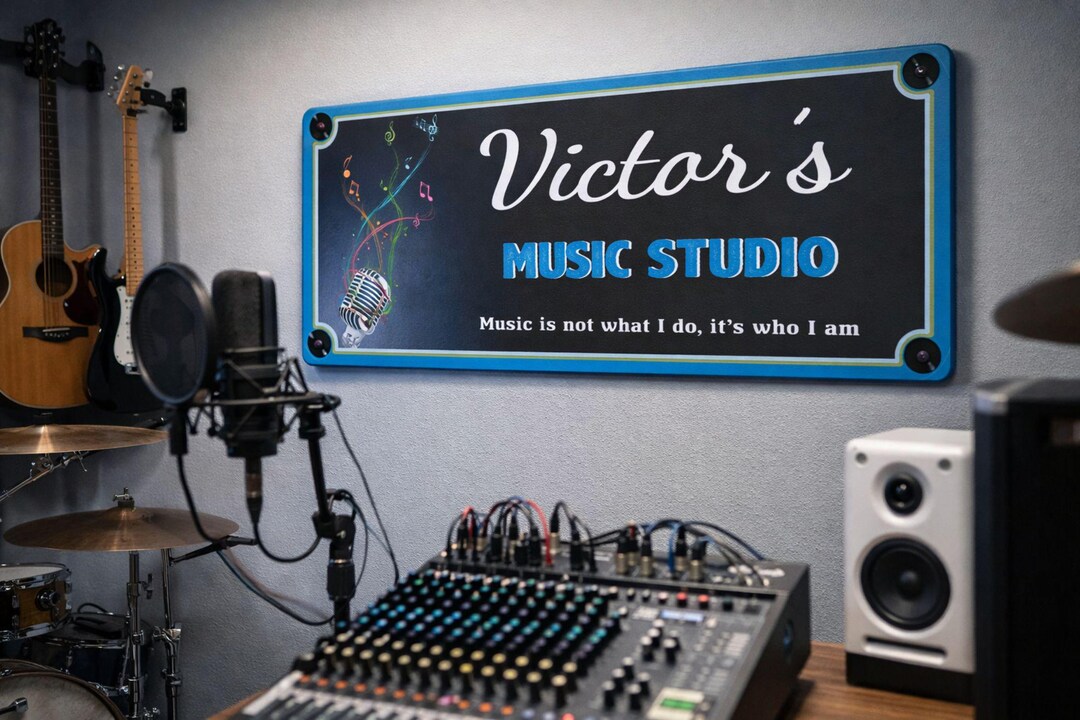 Personalized Music Studio Sign: Custom Recording Room Wall Decor - Etsy