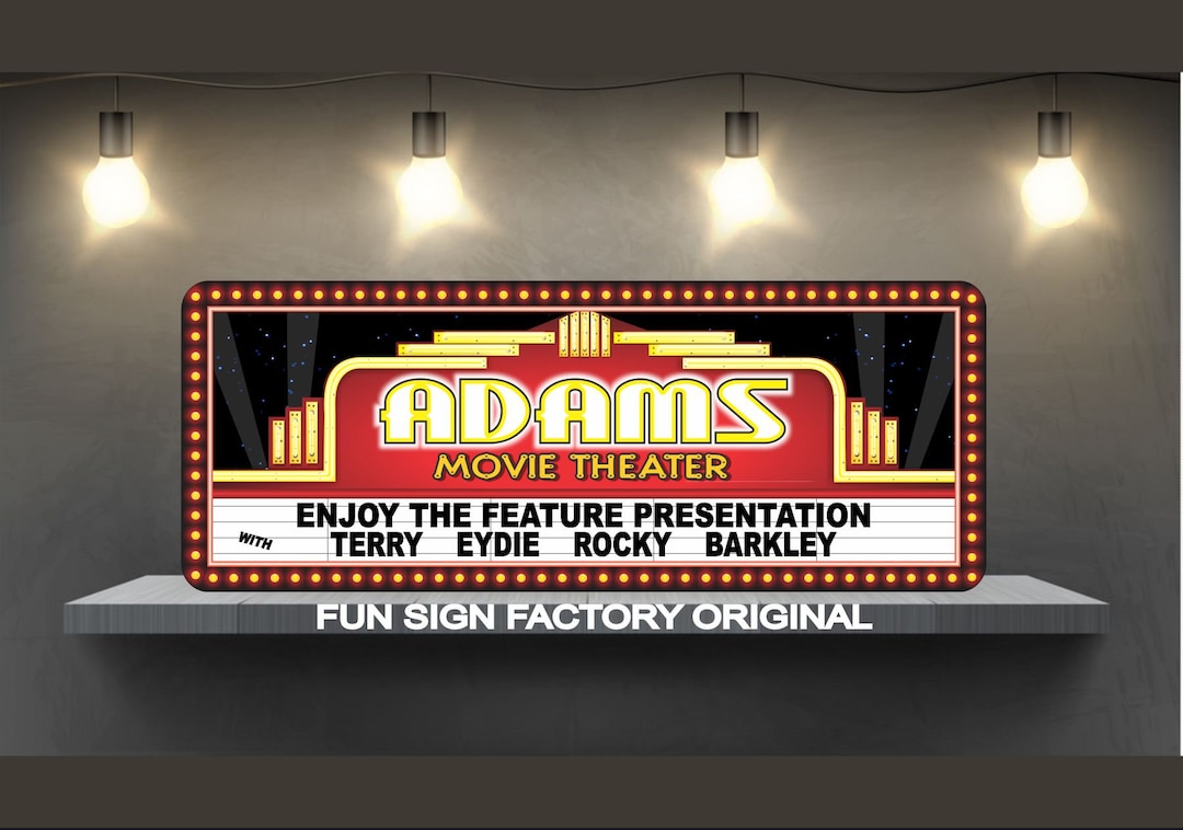 Custom Home Theater Sign Movie Theater Decor Personalized Movie Theatre ...