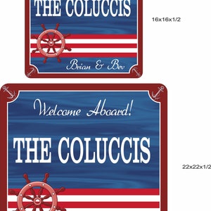 Boat Sign, Custom Sign for Nautical Decor With Ships Wheel and Anchors ...