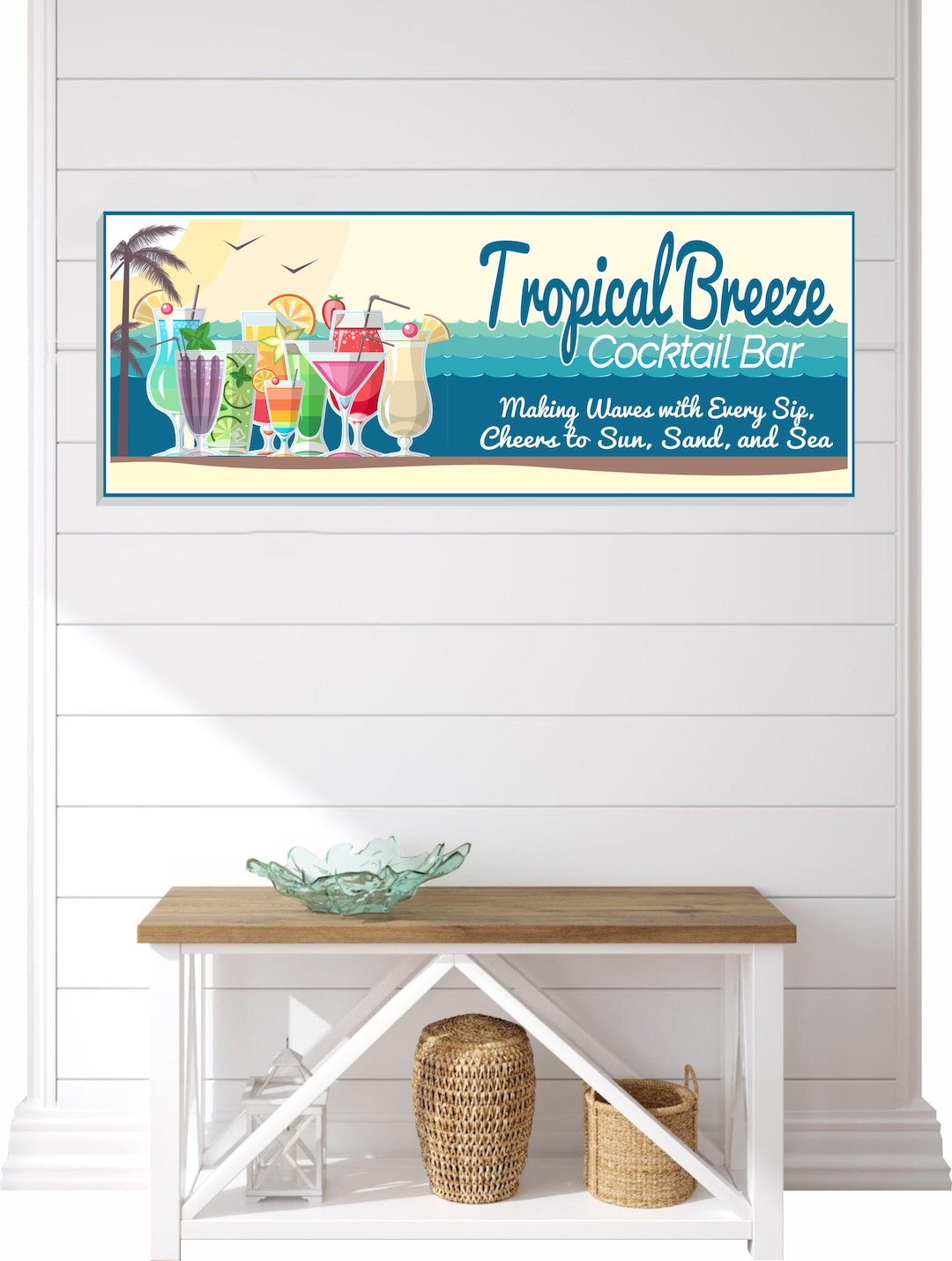 Personalized Tropical Bar Sign – Custom Cocktail Lounge Wall Art for ...