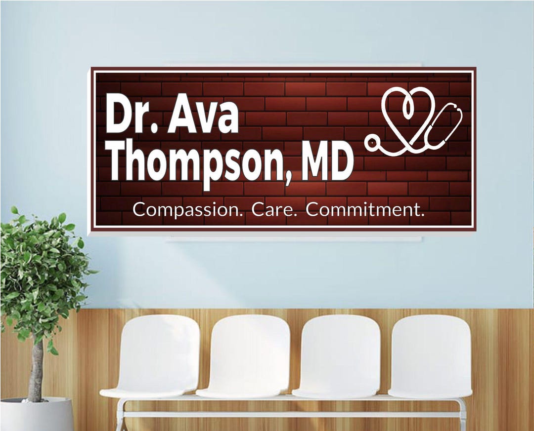 Custom Doctor Office Sign – Stethoscope Heart Wall Art for Medical ...