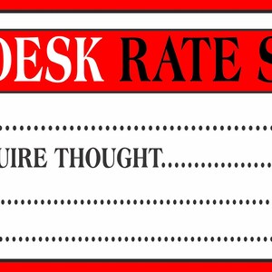 Funny Answer Desk Rate Schedule Sign: Sarcastic Coworker Gag Gift - Etsy