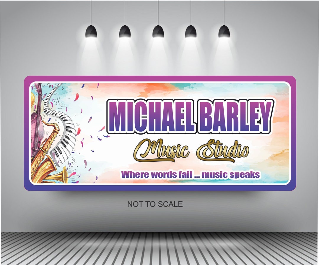 Buy Personalized Music Studio Sign With Rainbow Colors Music Wall Art ...