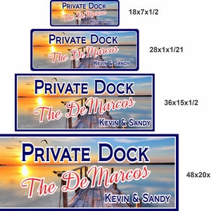 Personalized Dock Sign With Stunning Sunset Background - Custom Lake ...