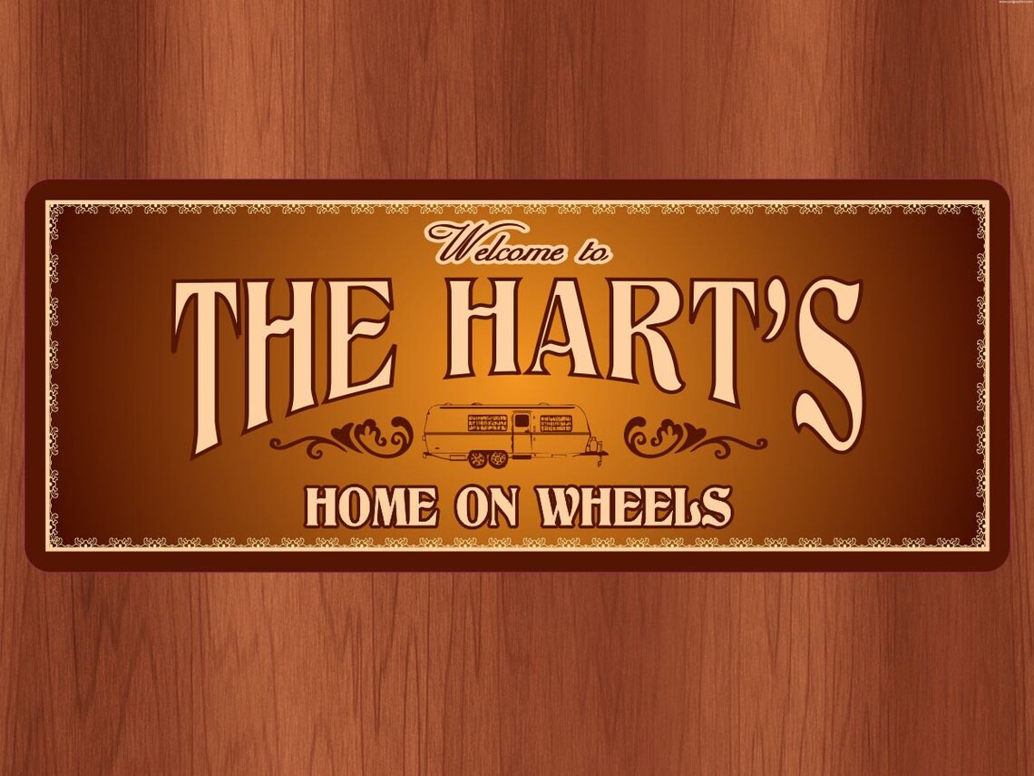 Home on Wheels Gold Welcome Sign for Rvs Camping Signs RV | Etsy